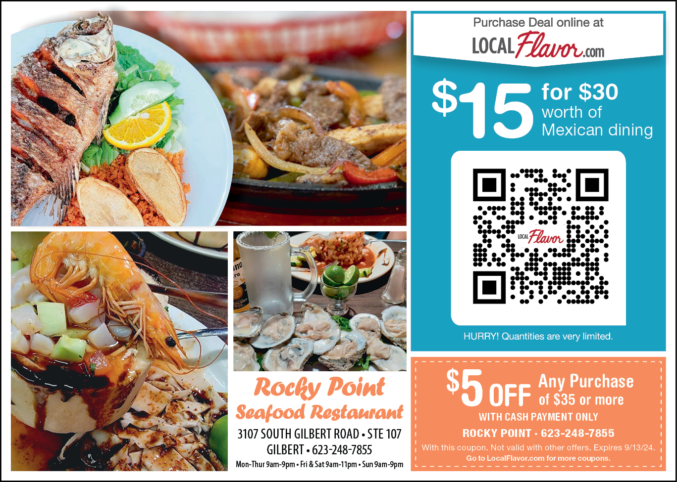 Rocky Point Seafood Restaurant Coupons & Deals | Gilbert, AZ