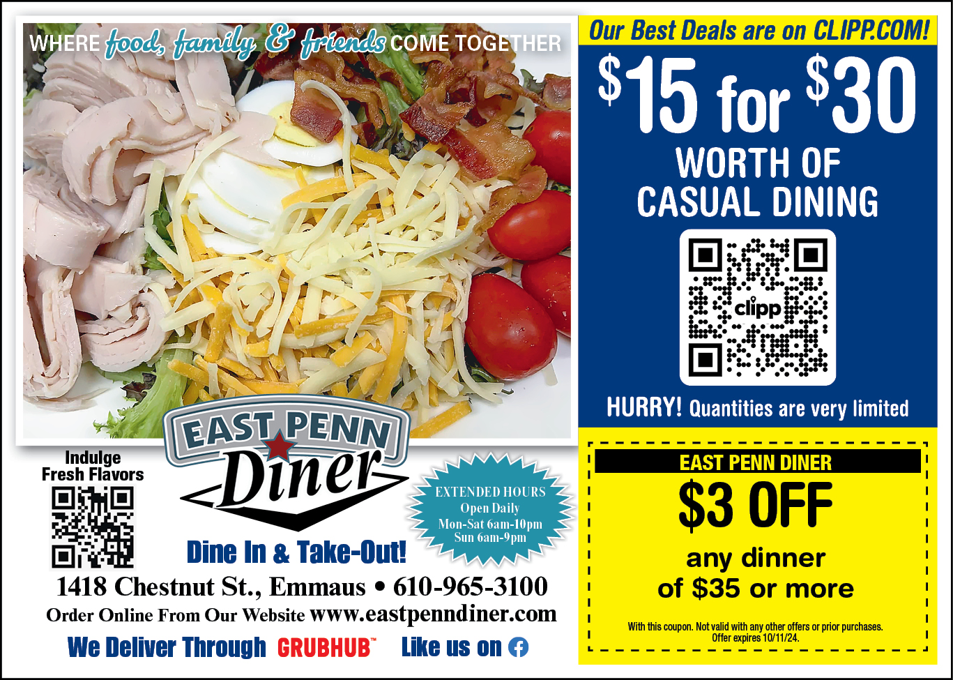 $10 For $20 Worth Of Casual Dining at East Penn Diner - Emmaus, PA