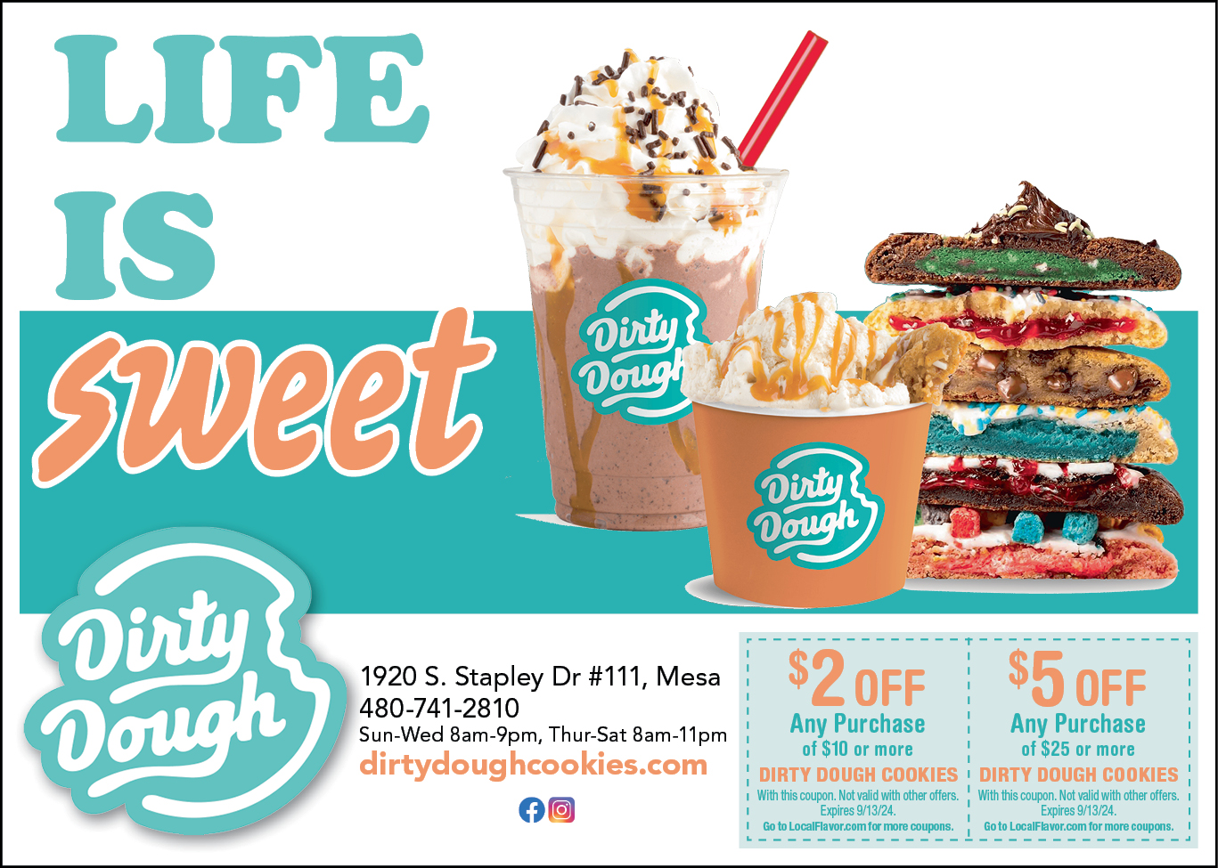 $10 For $20 Worth Of Cookies & More at Dirty Dough - Mesa, AZ