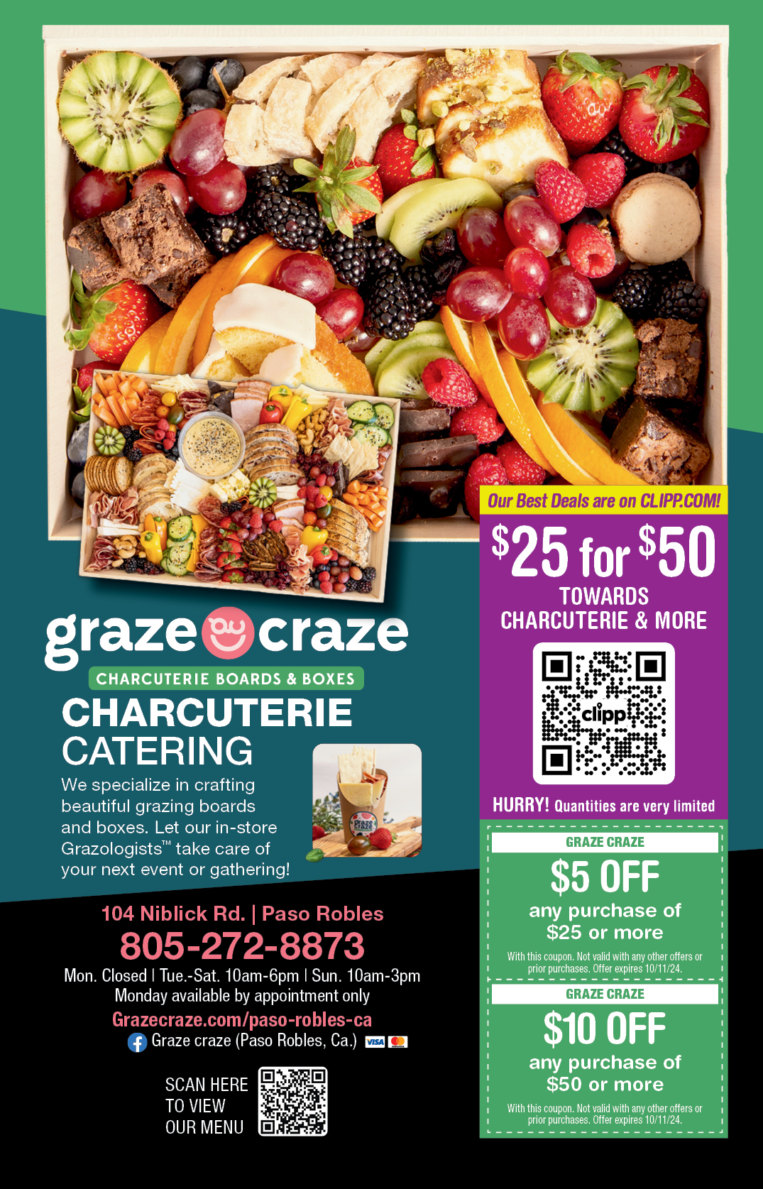 $5 Off Any Purchase Of $25 Or More at Graze Craze - Paso Robles - Paso ...