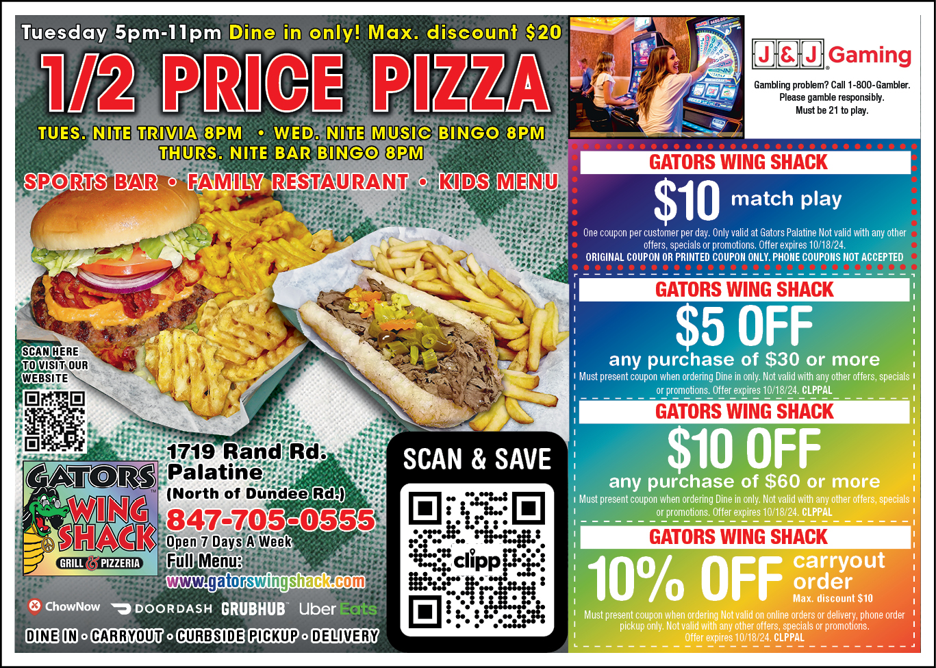 10% Off Carryout Order. Max. Discount $10 at Gators Wing Shack ...